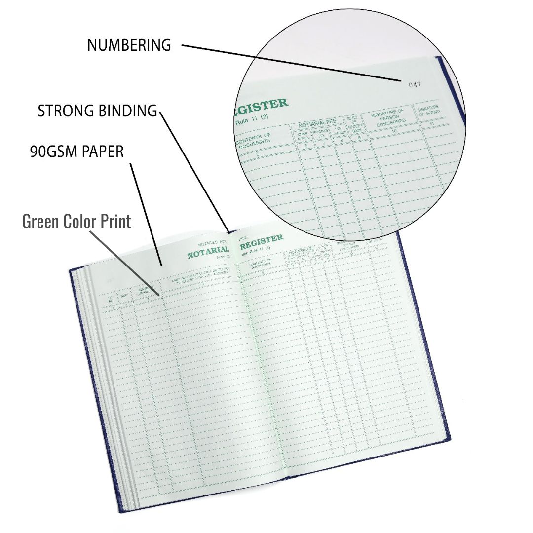 Notary Register – Notarial Record Register 100 & 200 Pages | Durable ...